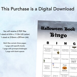 Printable Halloween Book Bingo Game - Etsy