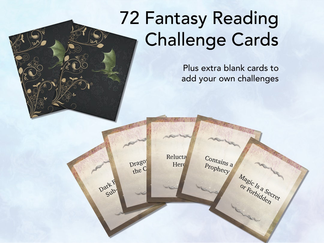 Printable Fantasy Reading Challenge Cards, TBR Challenge Game - Etsy