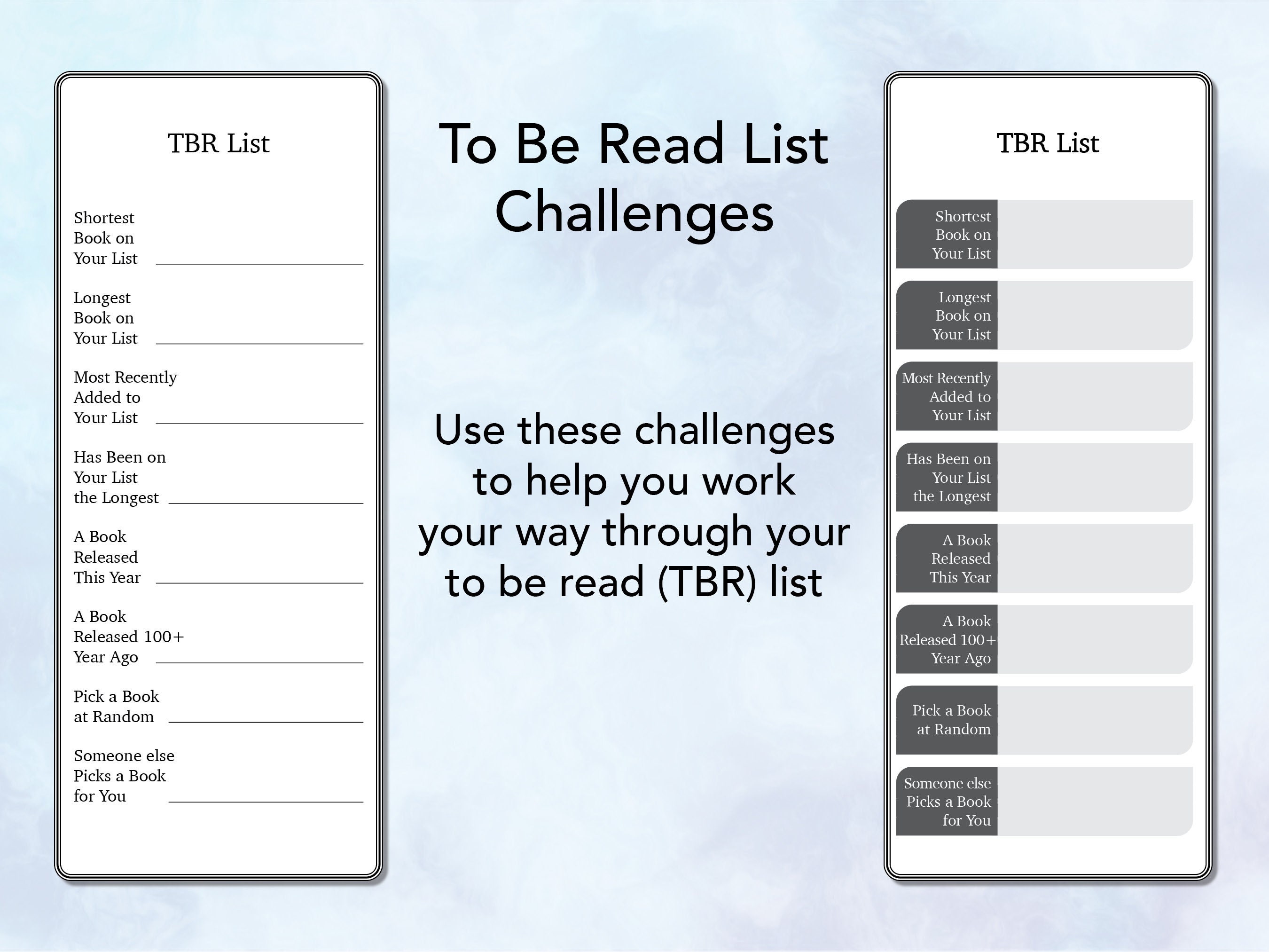 Printable Reading Challenges Bookmarks - Etsy