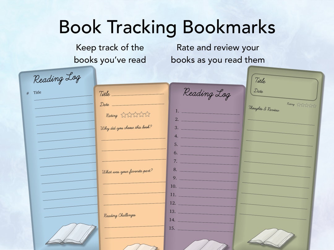 Printable Book Tracking Bookmarks - Etsy