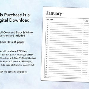 Printable Reading Tracker, Daily, Monthly, Yearly - Etsy