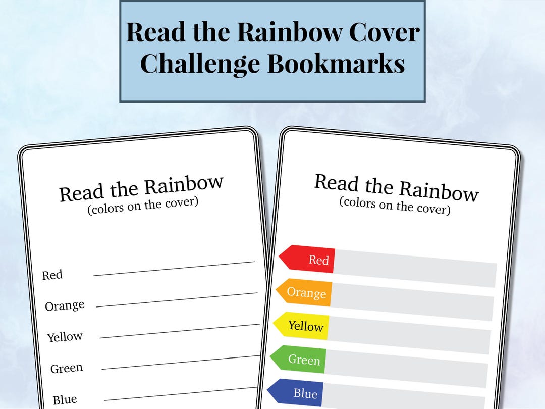 Printable Read the Rainbow Book Cover Challenge Bookmarks - Etsy