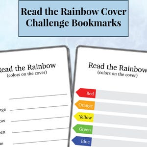 Printable Read the Rainbow Book Cover Challenge Bookmarks - Etsy