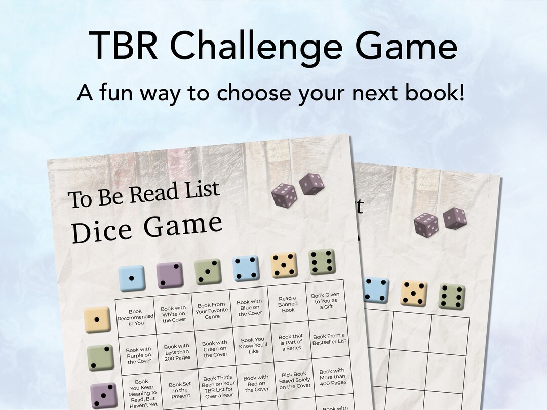 TBR List Reading Challenge Dice Game - Etsy