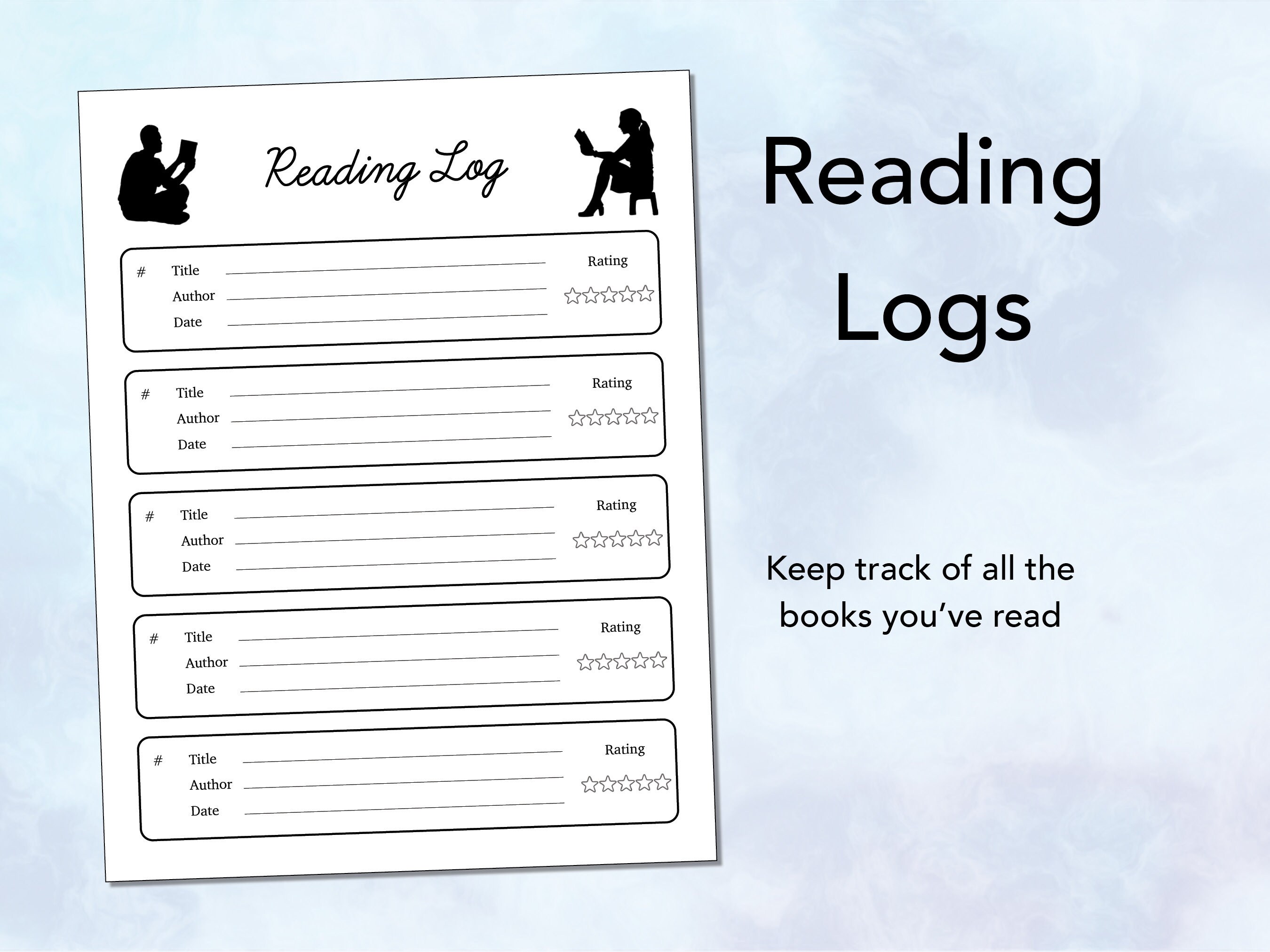 Printable Reading Logs, Book Tracker - Etsy