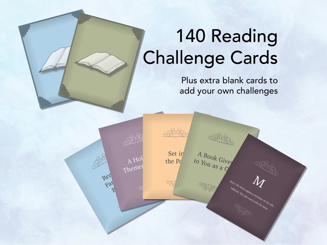 Printable Reading Challenge Cards, TBR Challenge Game - Etsy