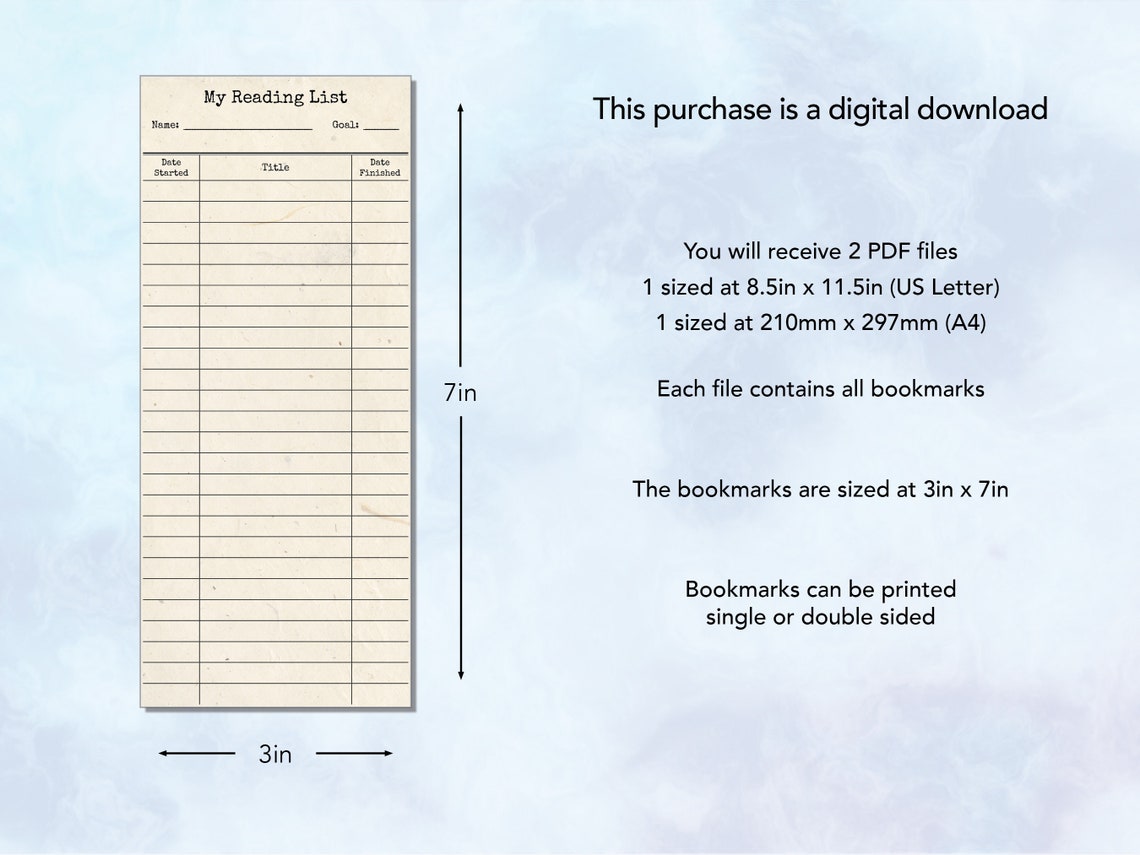 Printable Library Card Bookmarks - Etsy