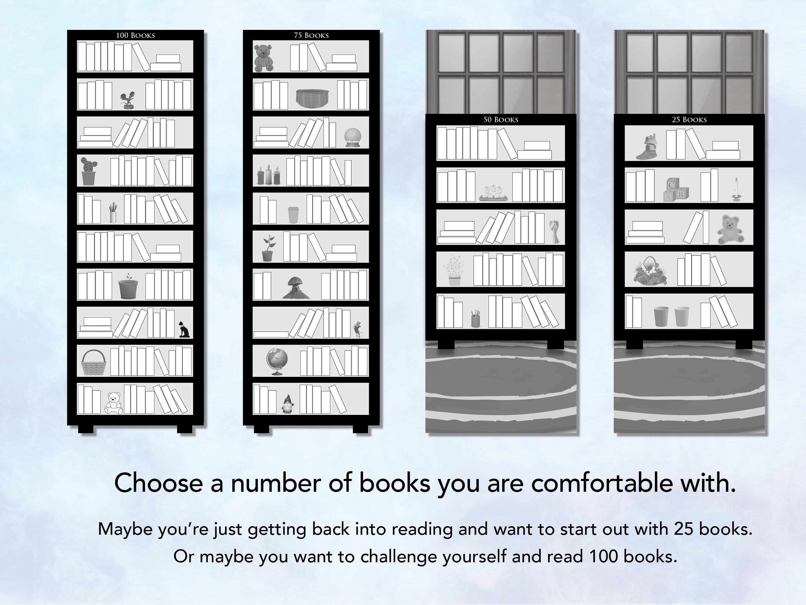 Printable Book Tracker Bookshelf Bookmarks - Etsy