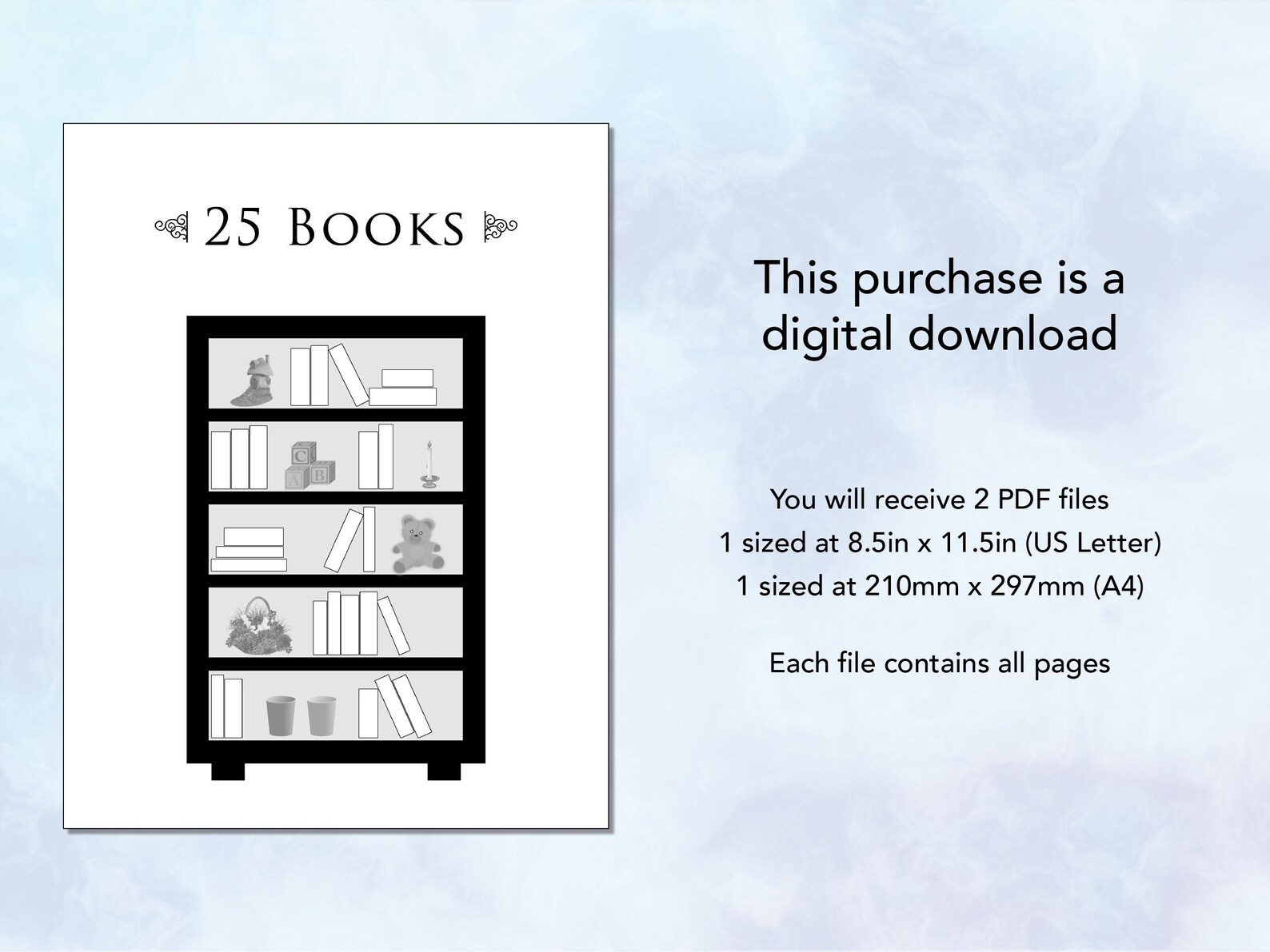 Printable Bookshelf Book Tracker - Etsy