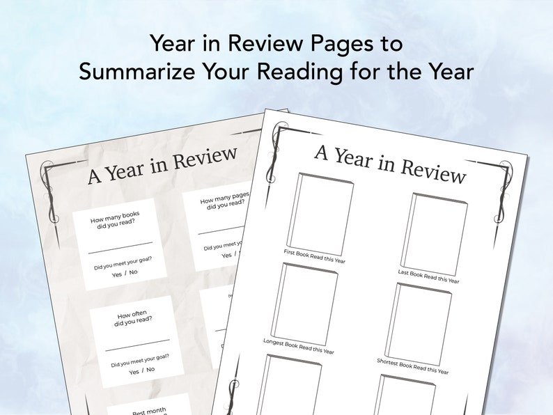 Printable Reading Tracker, Daily, Monthly, Yearly - Etsy