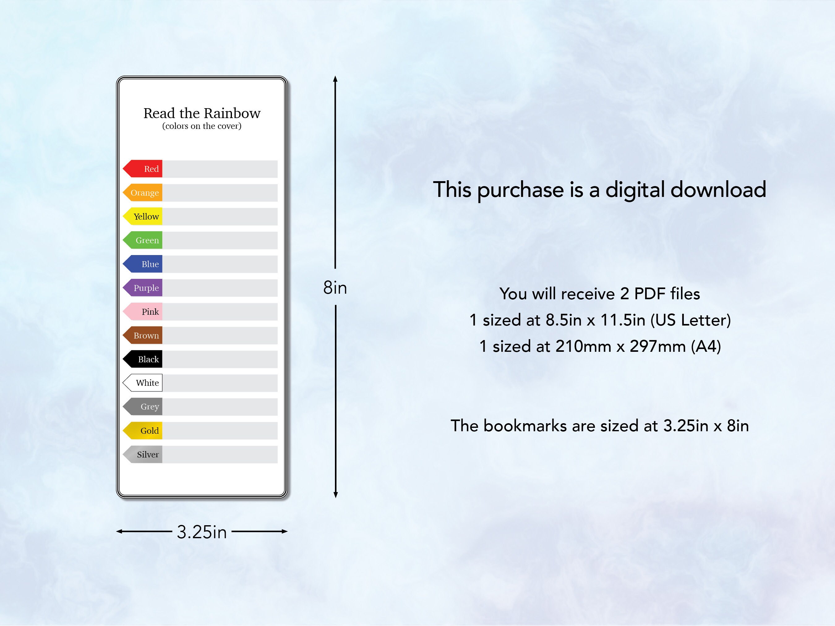 Printable Read the Rainbow Book Cover Challenge Bookmarks - Etsy