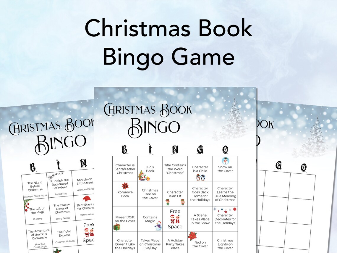 Printable Christmas Book Bingo Game - Etsy