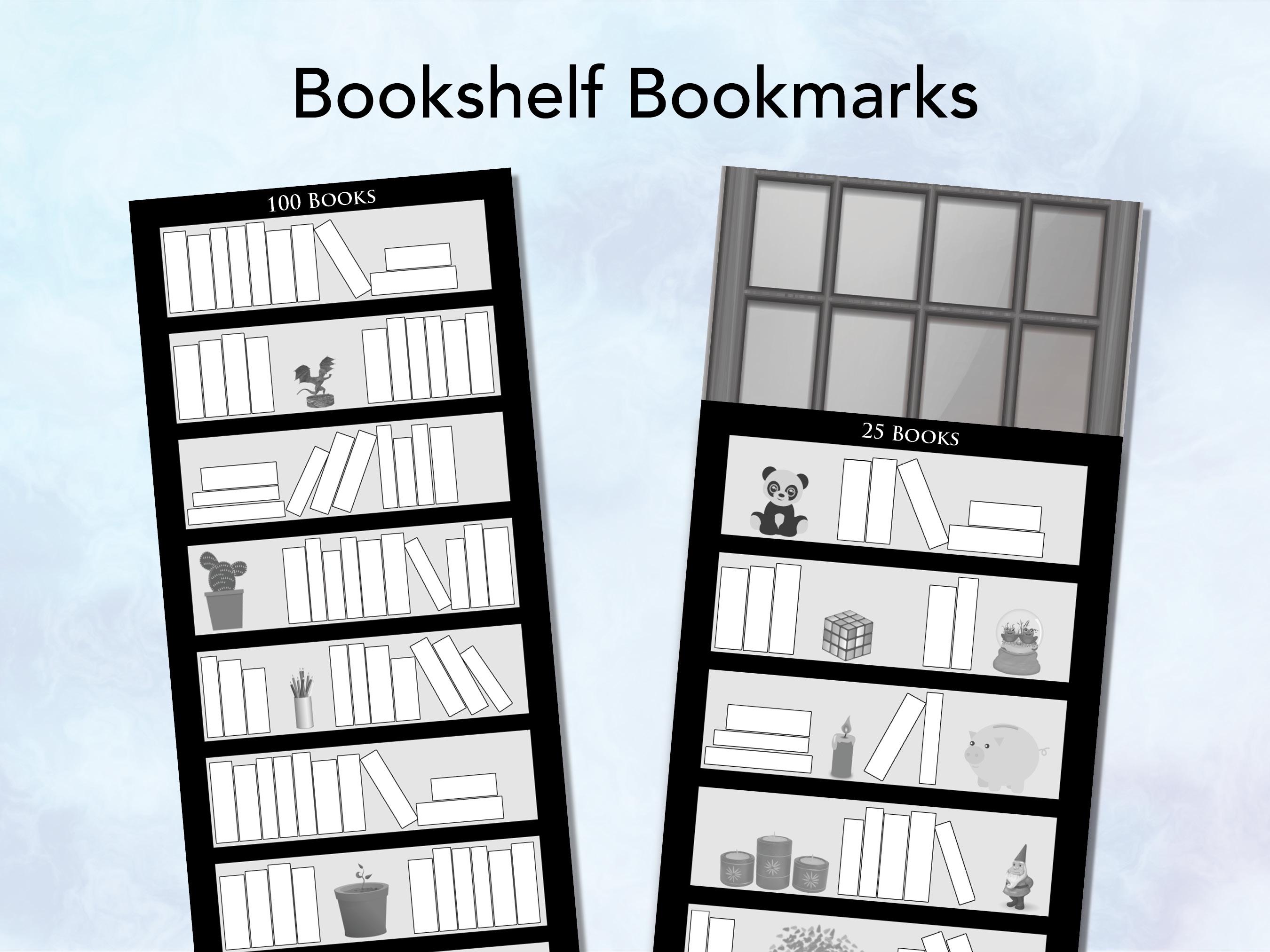 Printable Book Tracker Bookshelf Bookmarks - Etsy