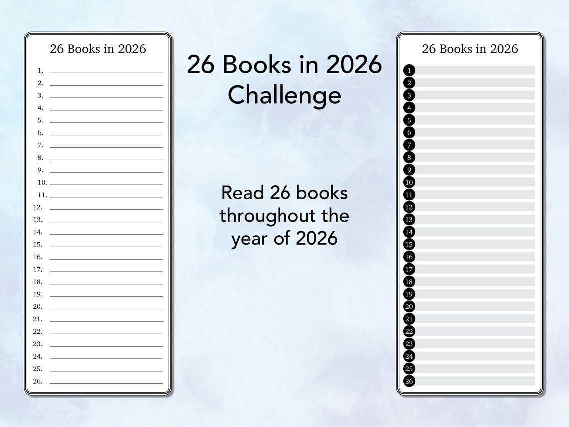 Printable Reading Challenges Bookmarks - Etsy