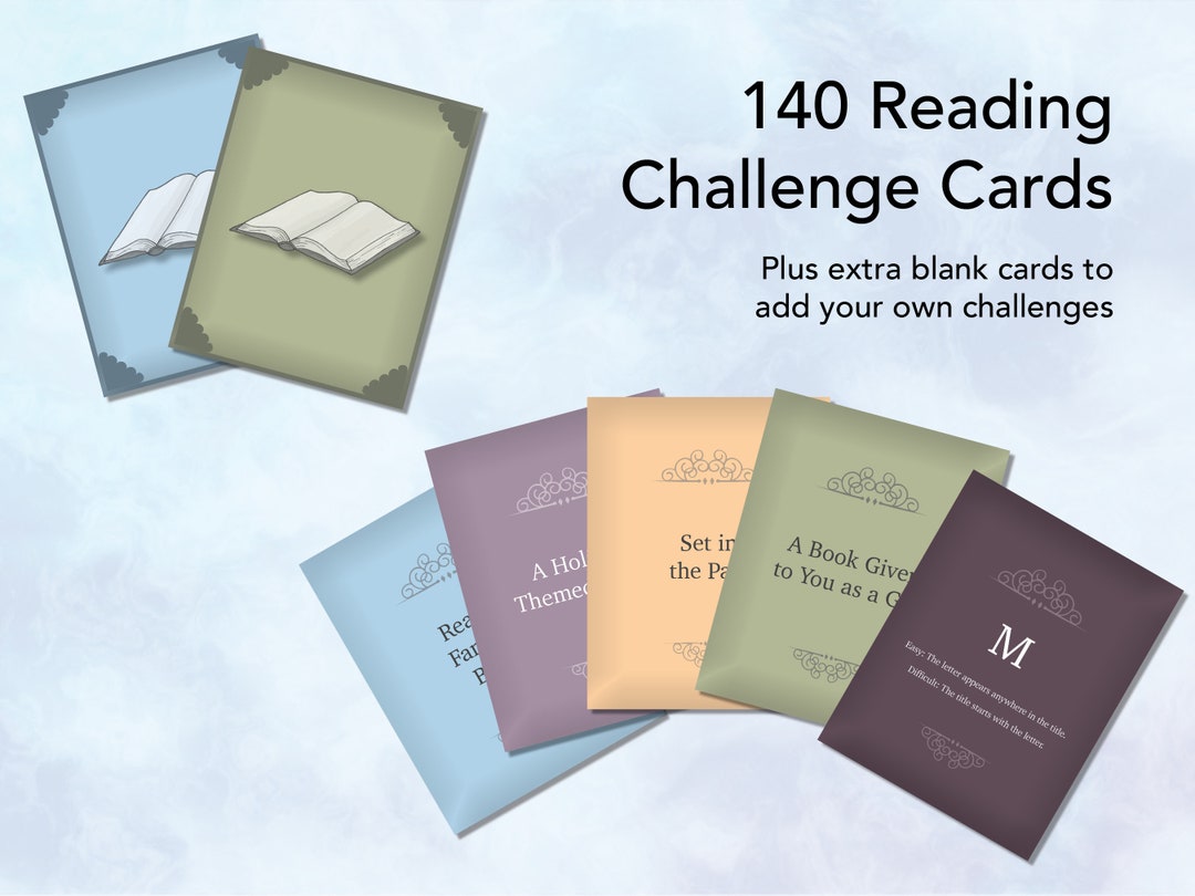 Printable Reading Challenge Cards TBR Challenge Game - Etsy