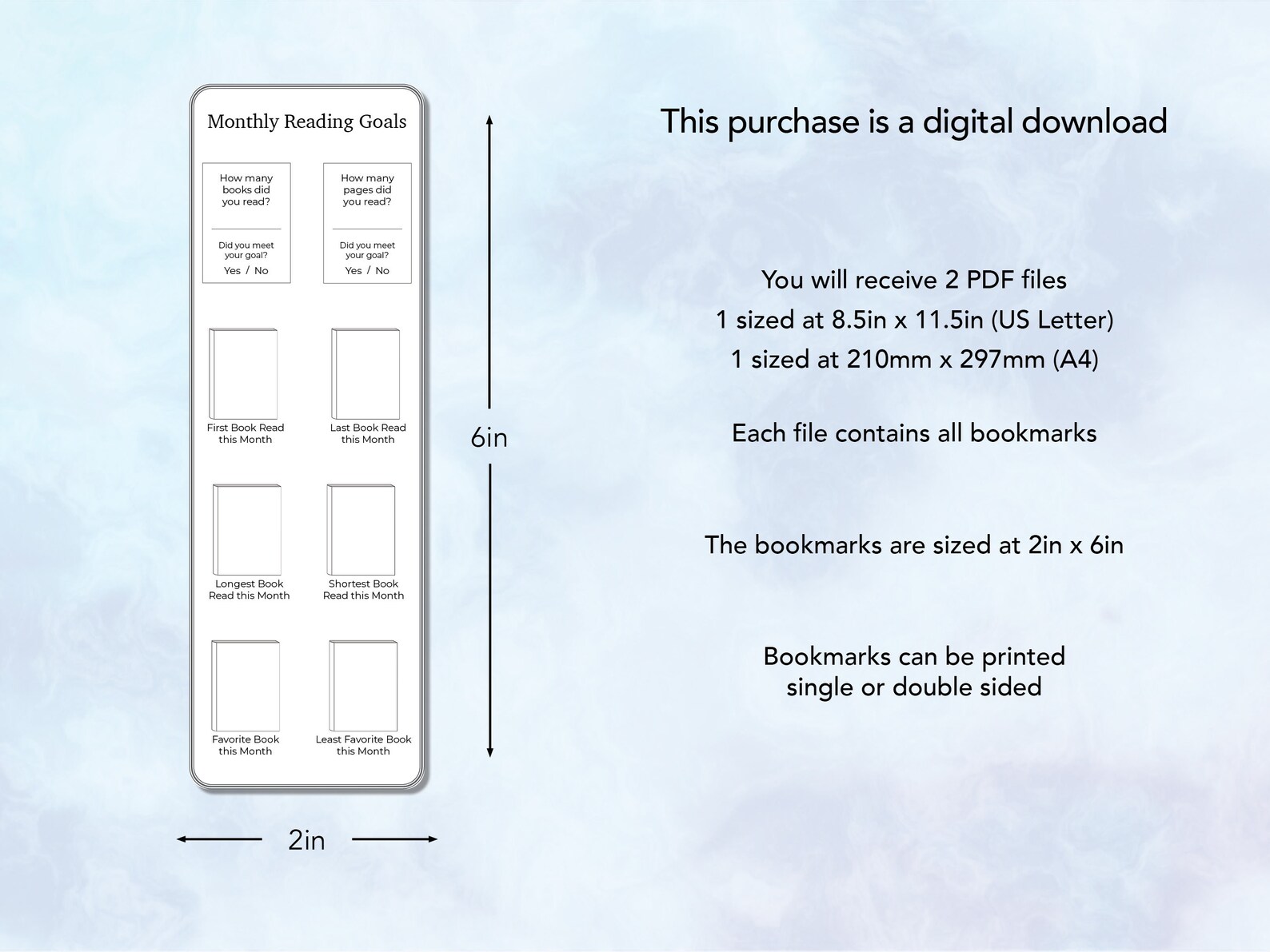 Printable Daily/monthly Book Tracker Bookmark - Etsy