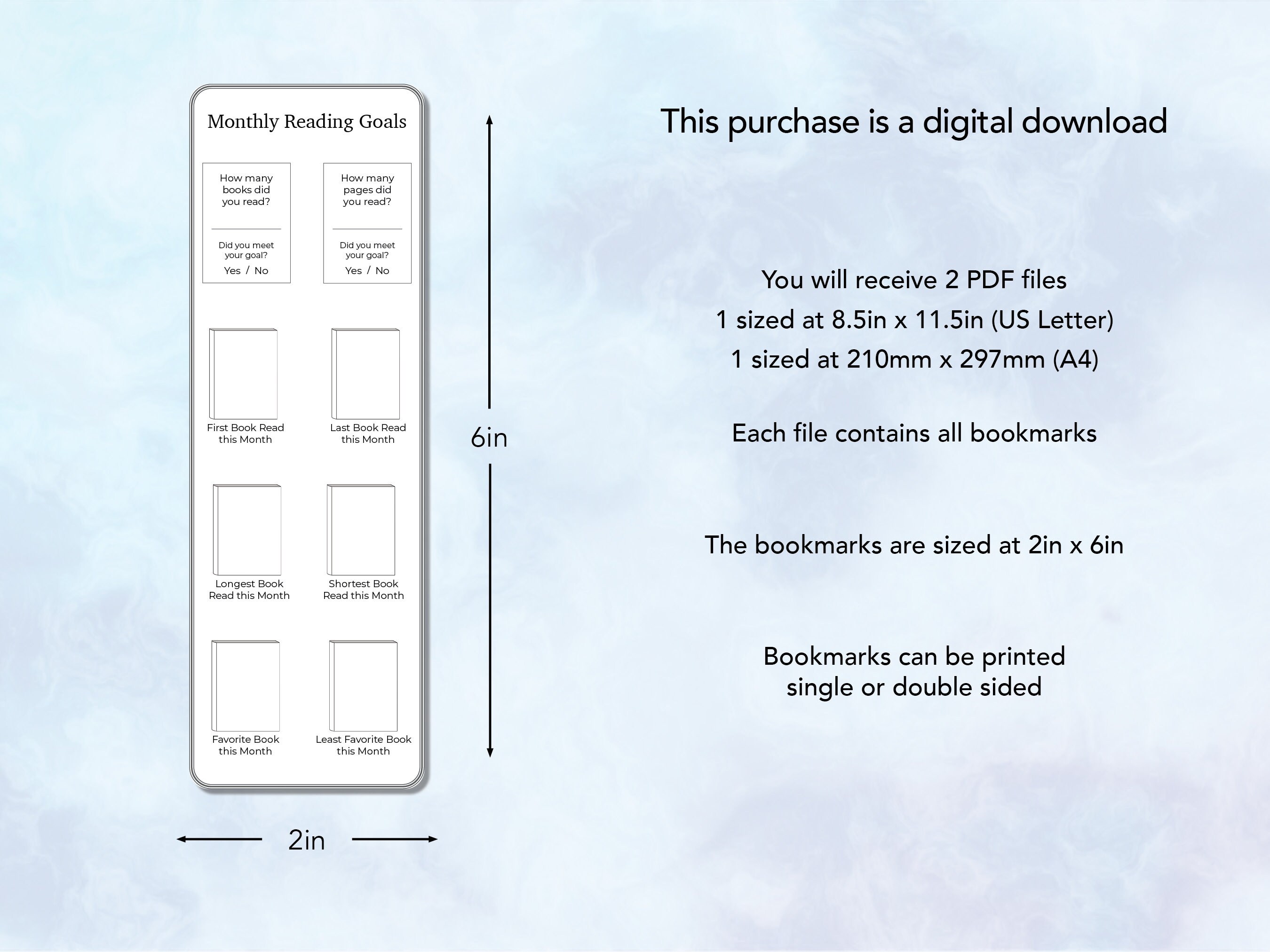 Printable Daily/monthly Book Tracker Bookmark - Etsy
