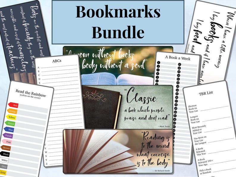 Printable Reading Challenges Bookmarks - Etsy