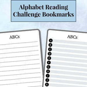 Printable ABC Alphabet Reading Challenge Bookmarks - Etsy