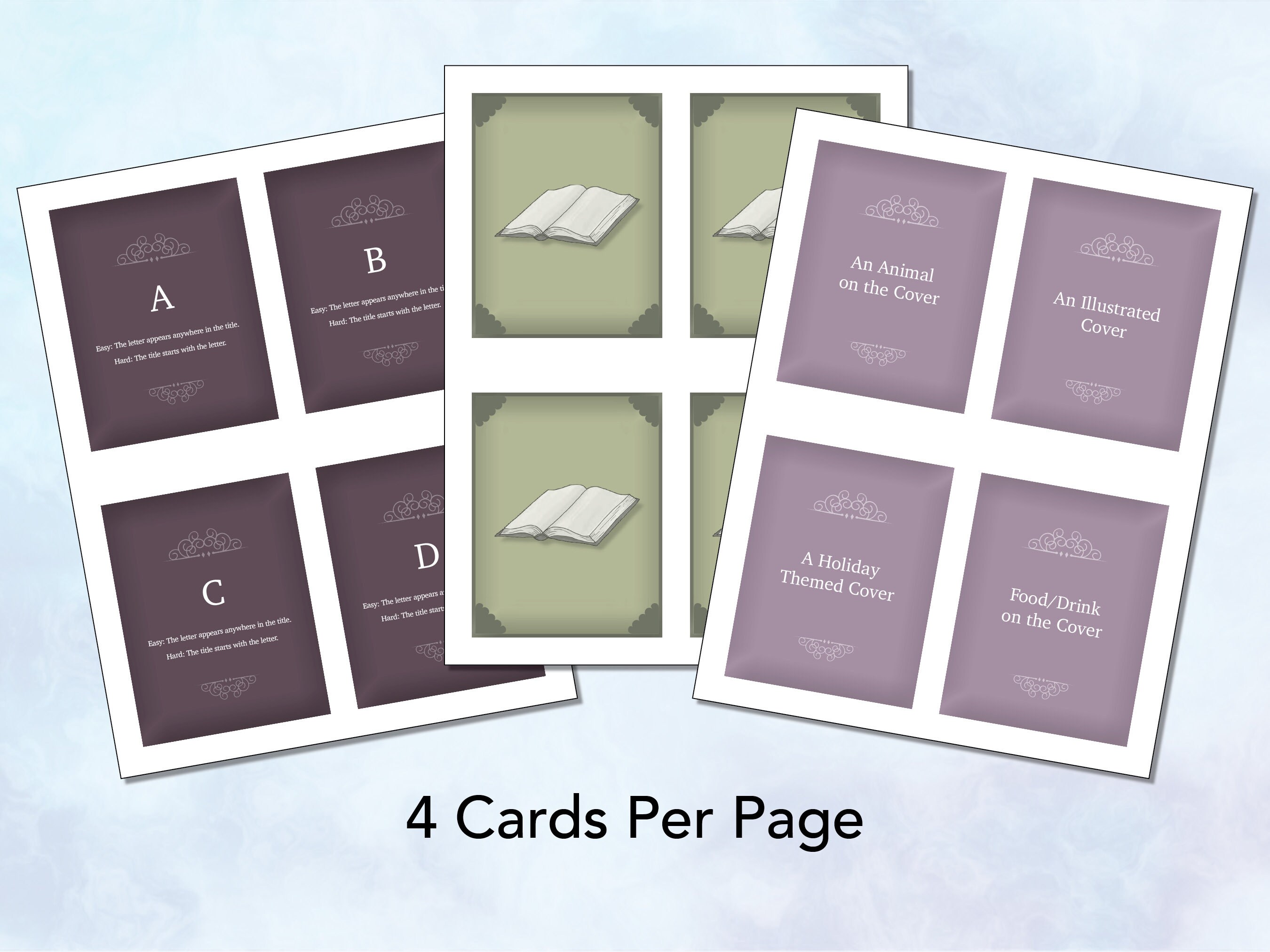 Printable Reading Challenge Cards, TBR Challenge Game - Etsy