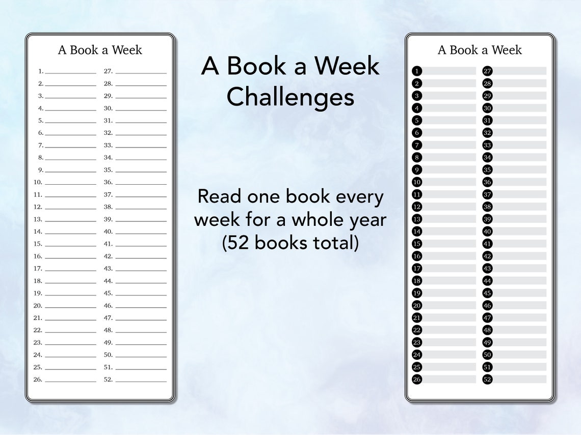 Printable Reading Challenges Bookmarks - Etsy