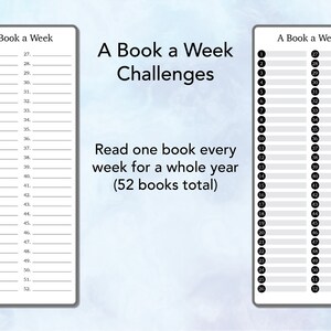 Printable Reading Challenges Bookmarks - Etsy