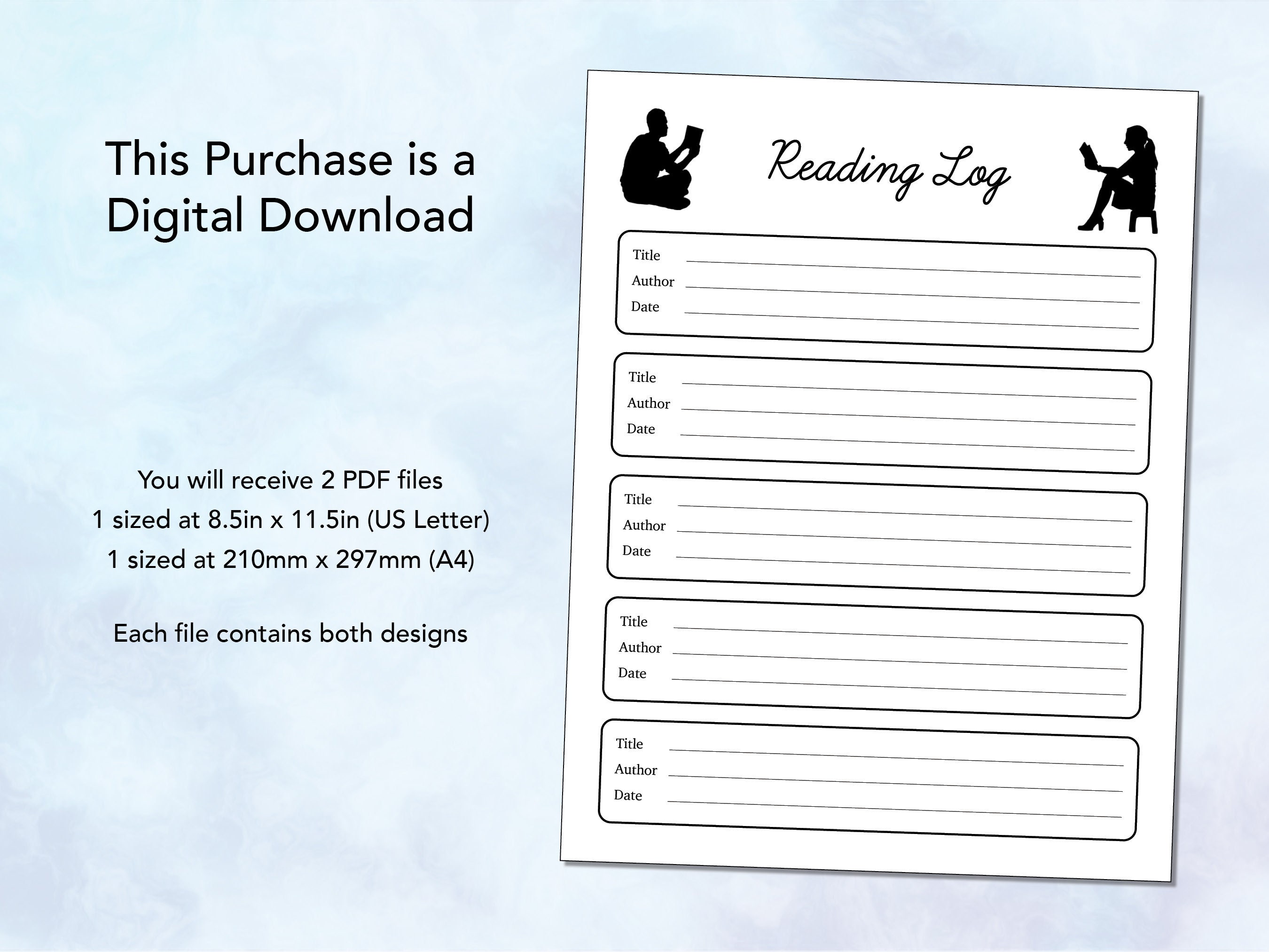Printable Reading Logs, Book Tracker - Etsy