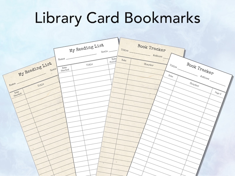 Printable Library Card Bookmarks - Etsy