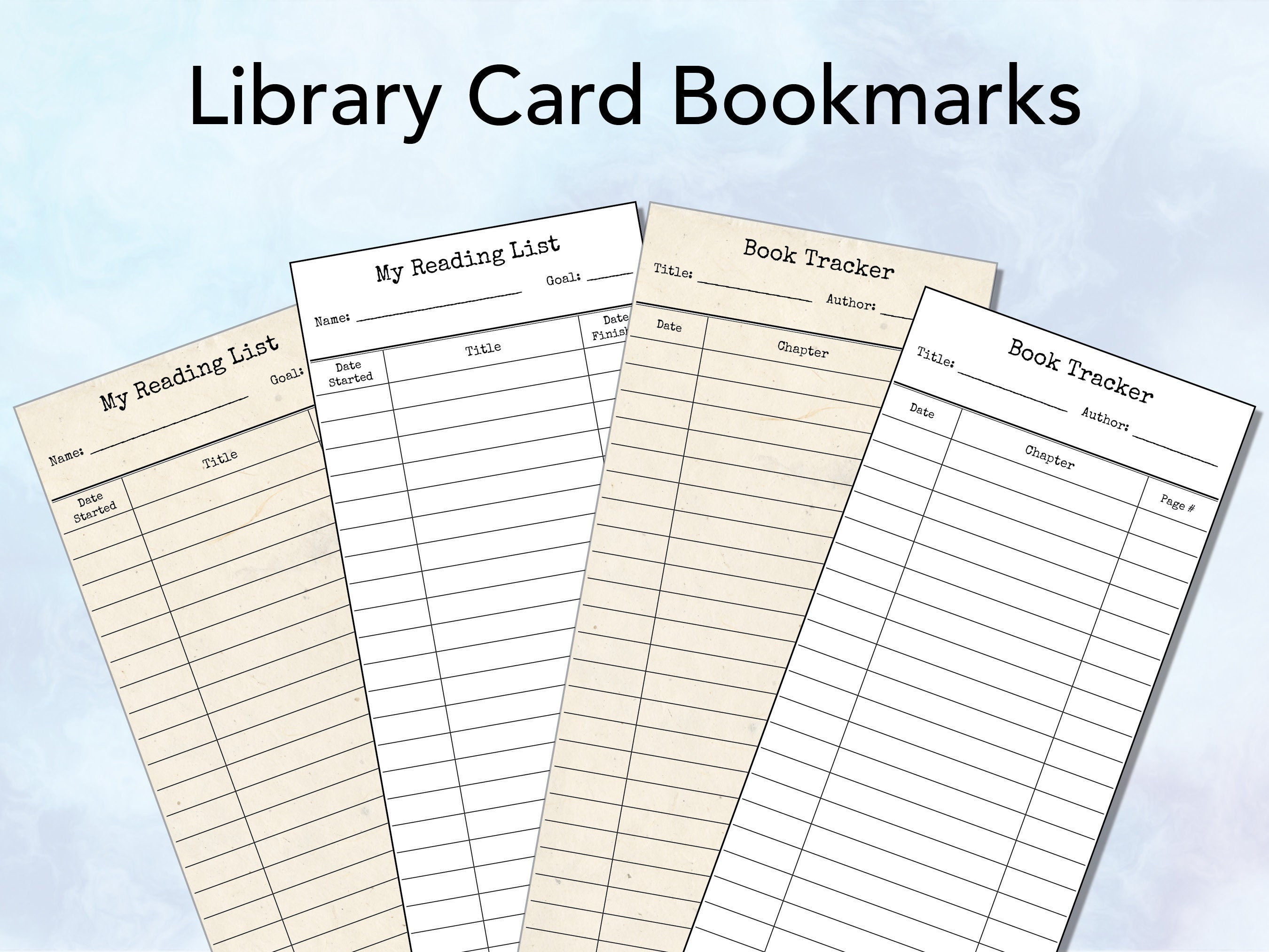 Printable Library Card Bookmarks - Etsy