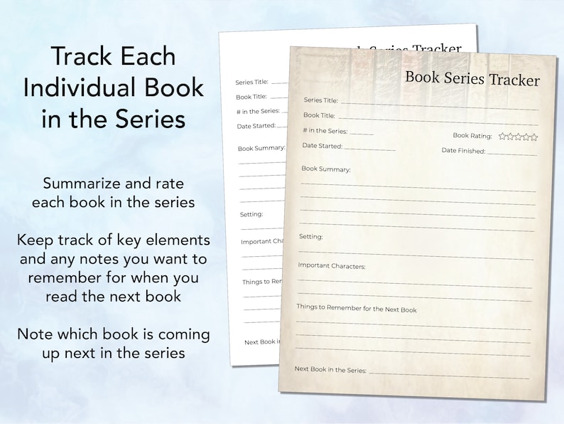 Book Series Tracker - Etsy