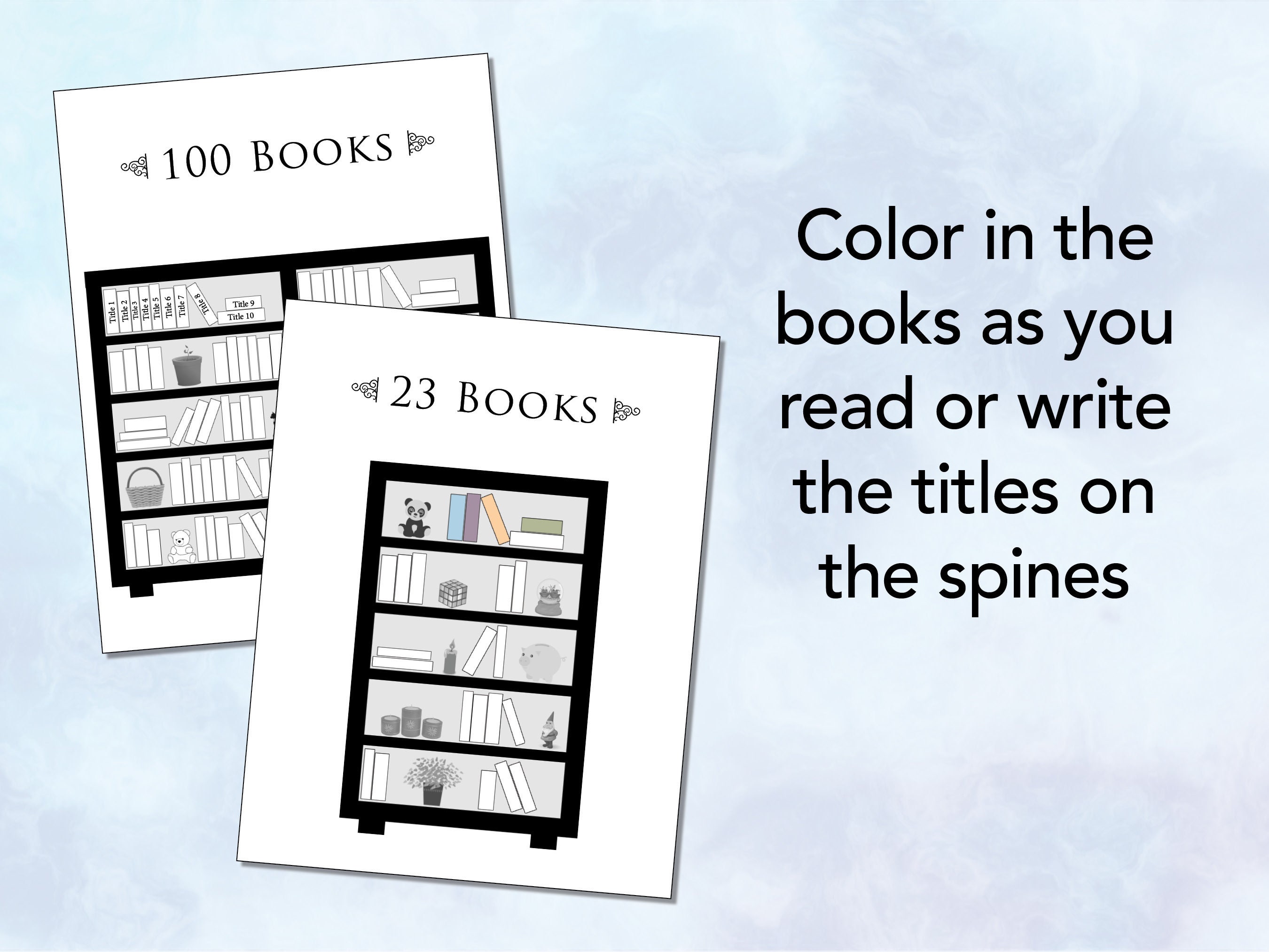 Printable Bookshelf Book Tracker - Etsy