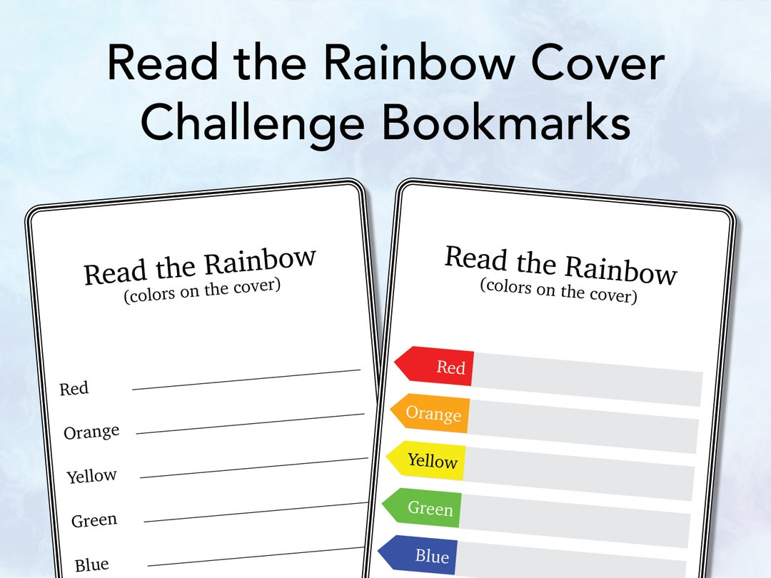 Printable Read the Rainbow Book Cover Challenge Bookmarks - Etsy