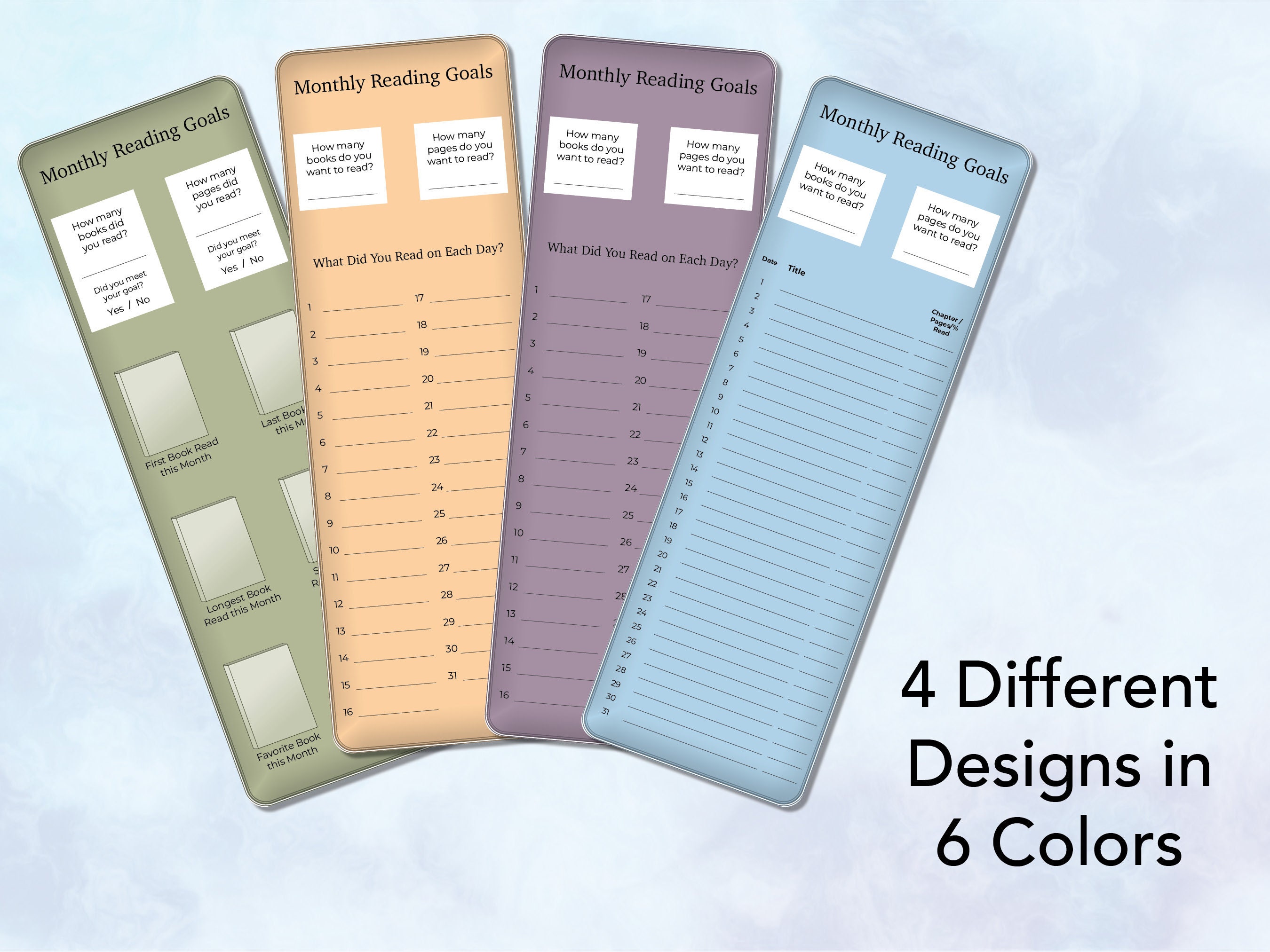 Printable Daily/monthly Book Tracker Bookmark - Etsy