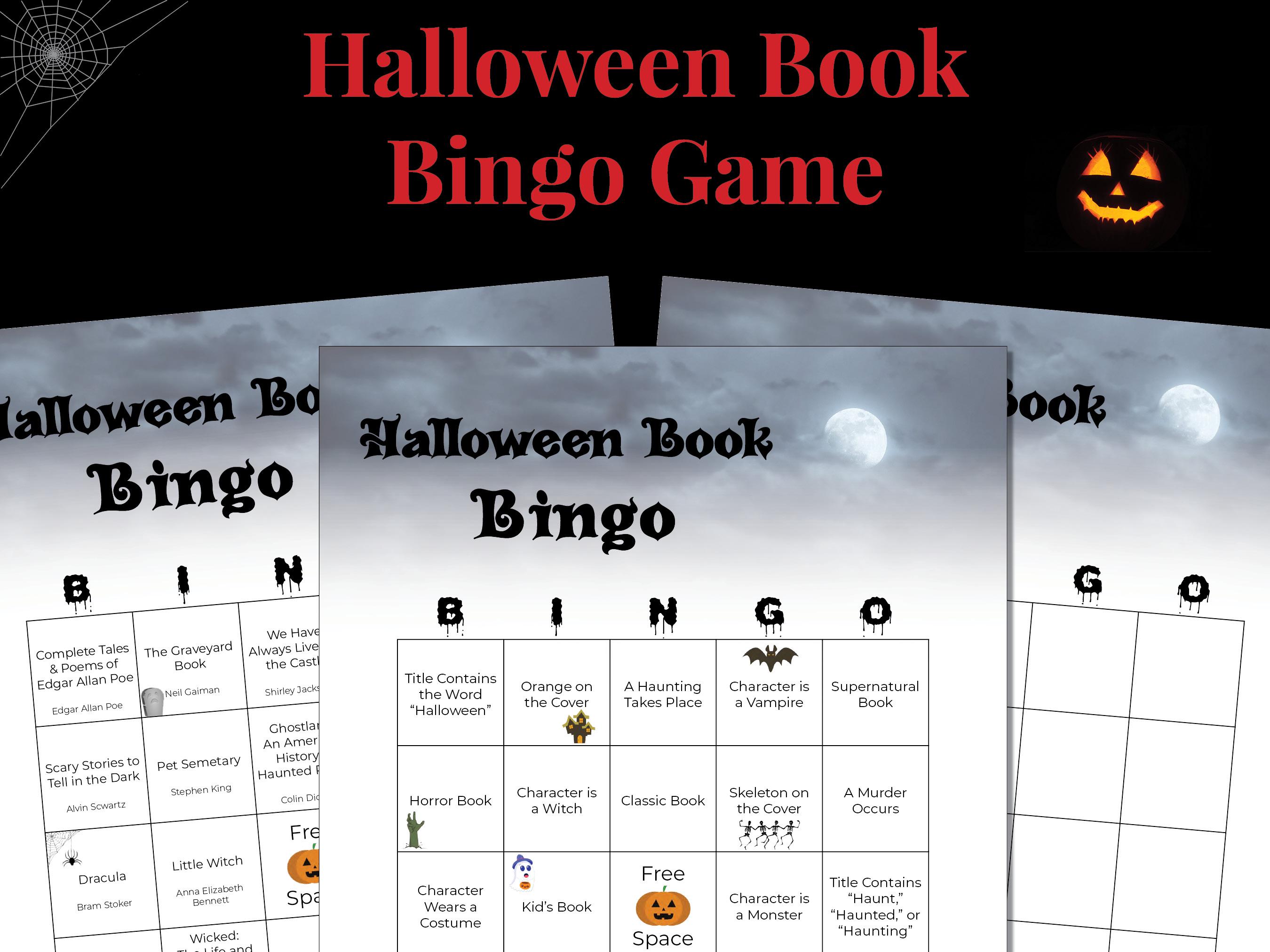 Printable Halloween Book Bingo Game - Etsy