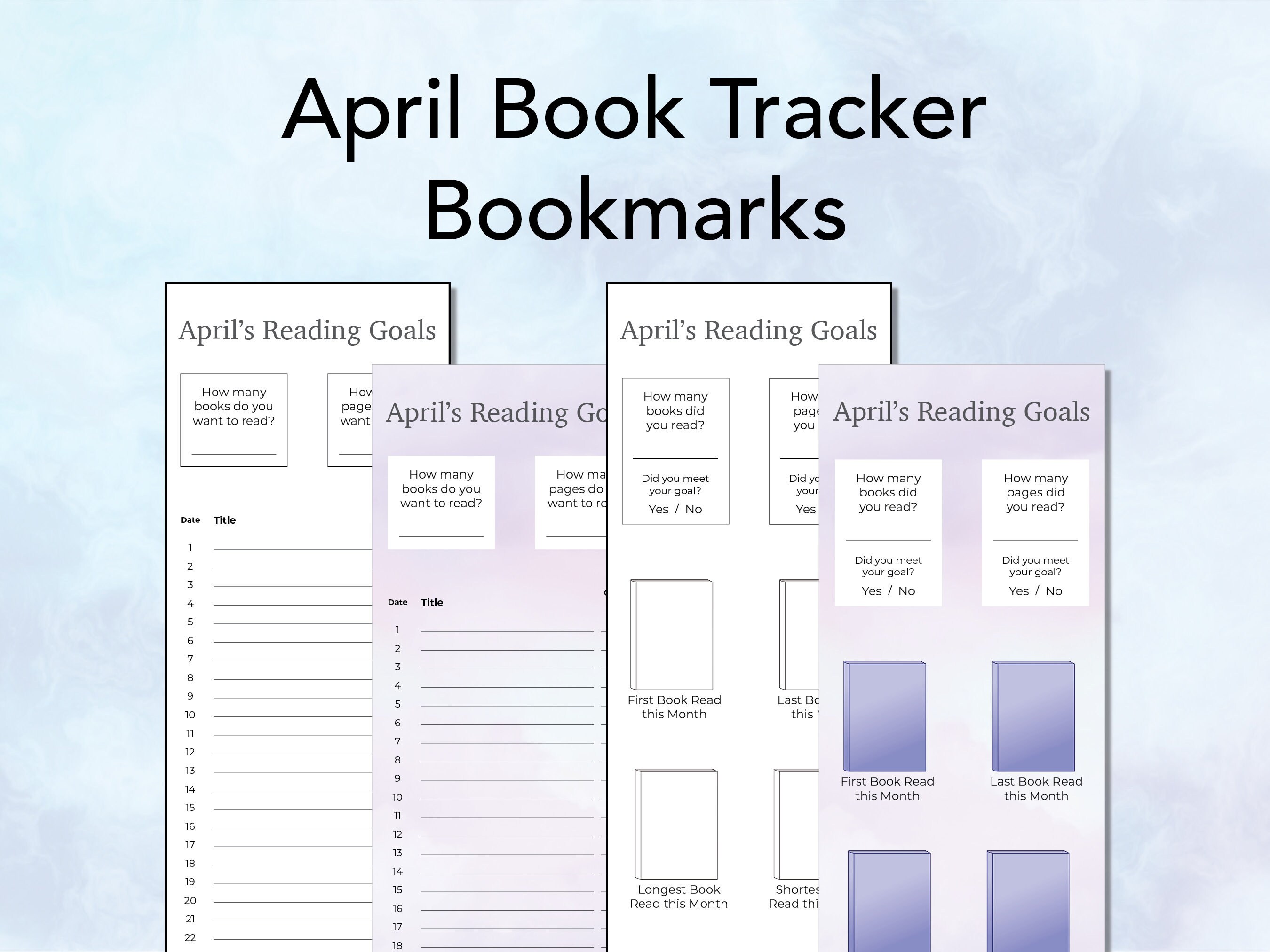 Printable April Book Tracker Bookmark - Etsy