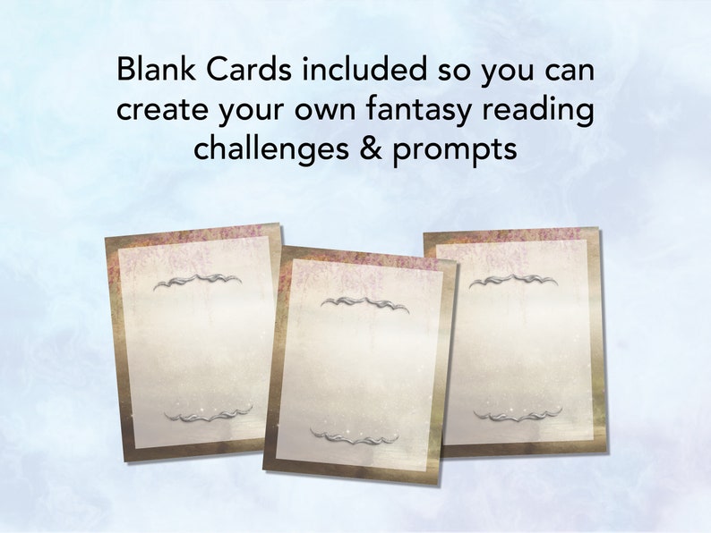 Printable Fantasy Reading Challenge Cards, TBR Challenge Game - Etsy