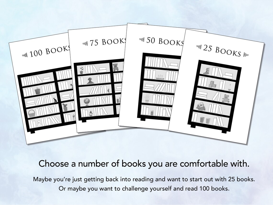 Printable Bookshelf Book Tracker - Etsy
