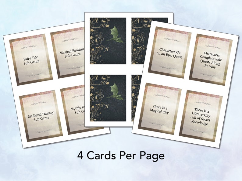 Printable Fantasy Reading Challenge Cards, TBR Challenge Game - Etsy