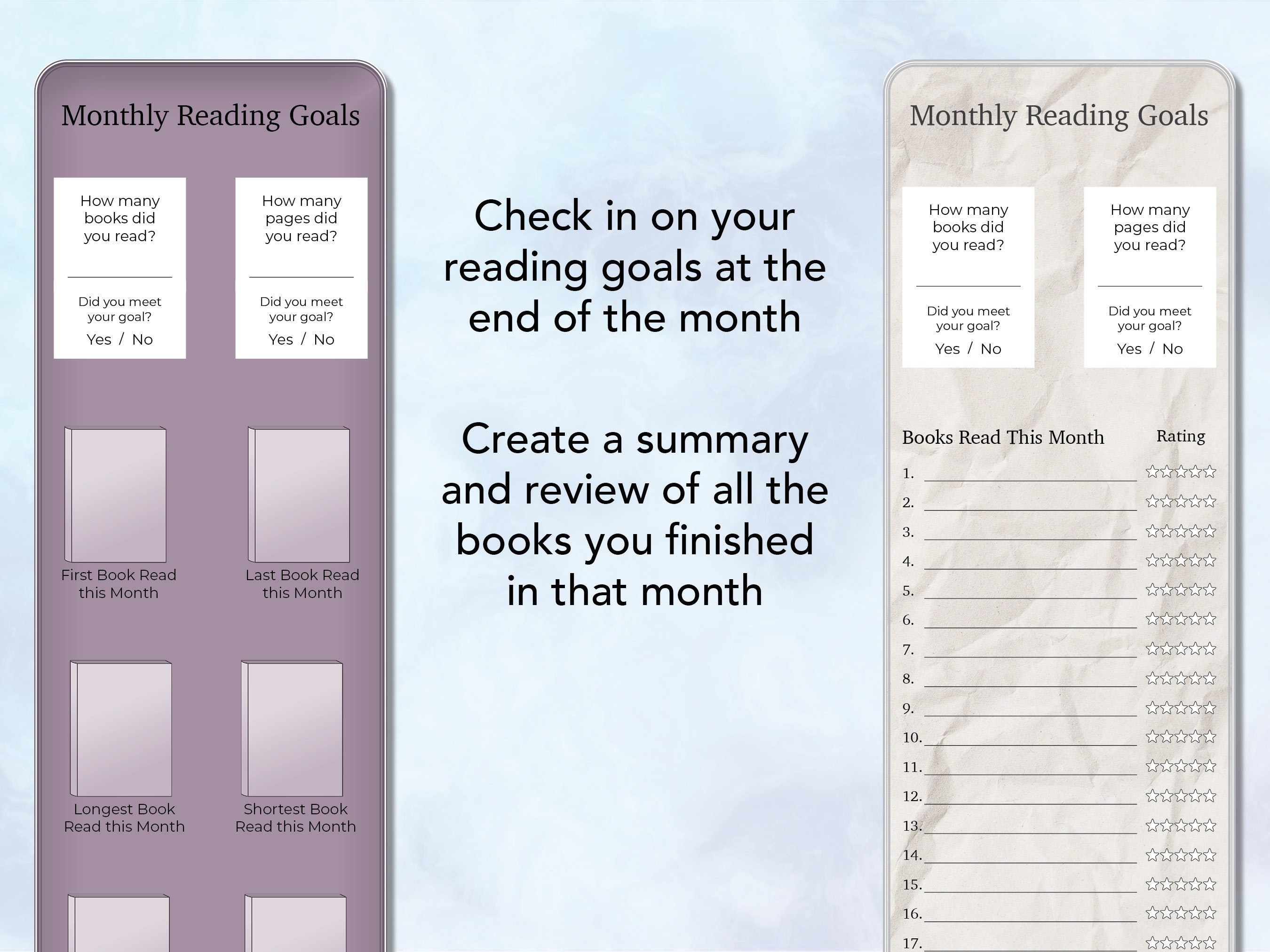Printable Daily/monthly Book Tracker Bookmark - Etsy