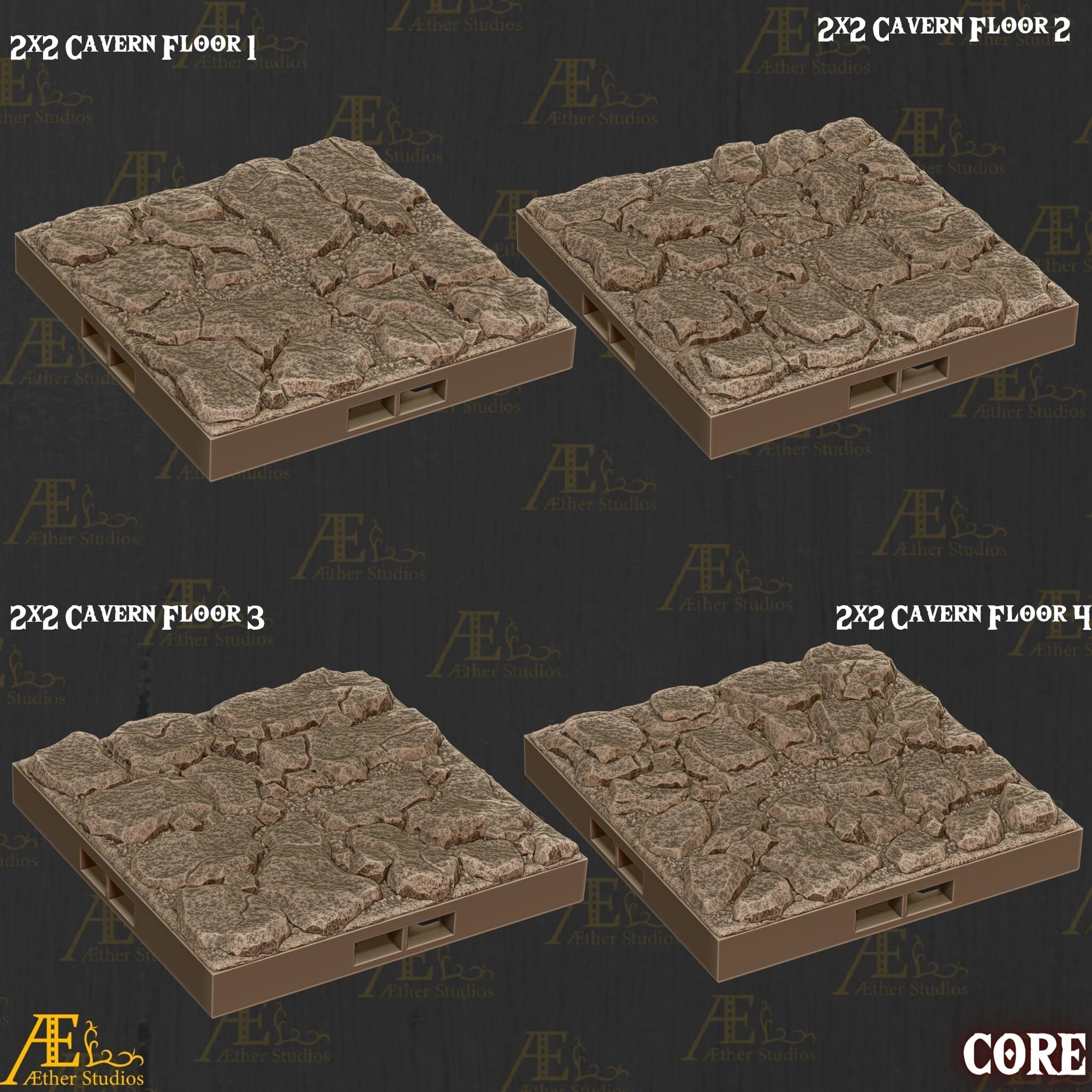 Cavern Floor Tiles Aether Studios 2x2 3d Printed - Etsy