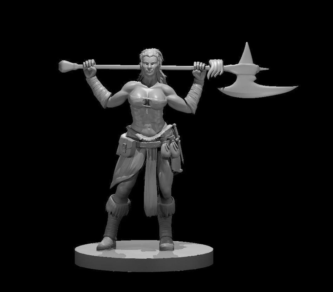 Female Barbarian Miniature for DND Adventures - Etsy