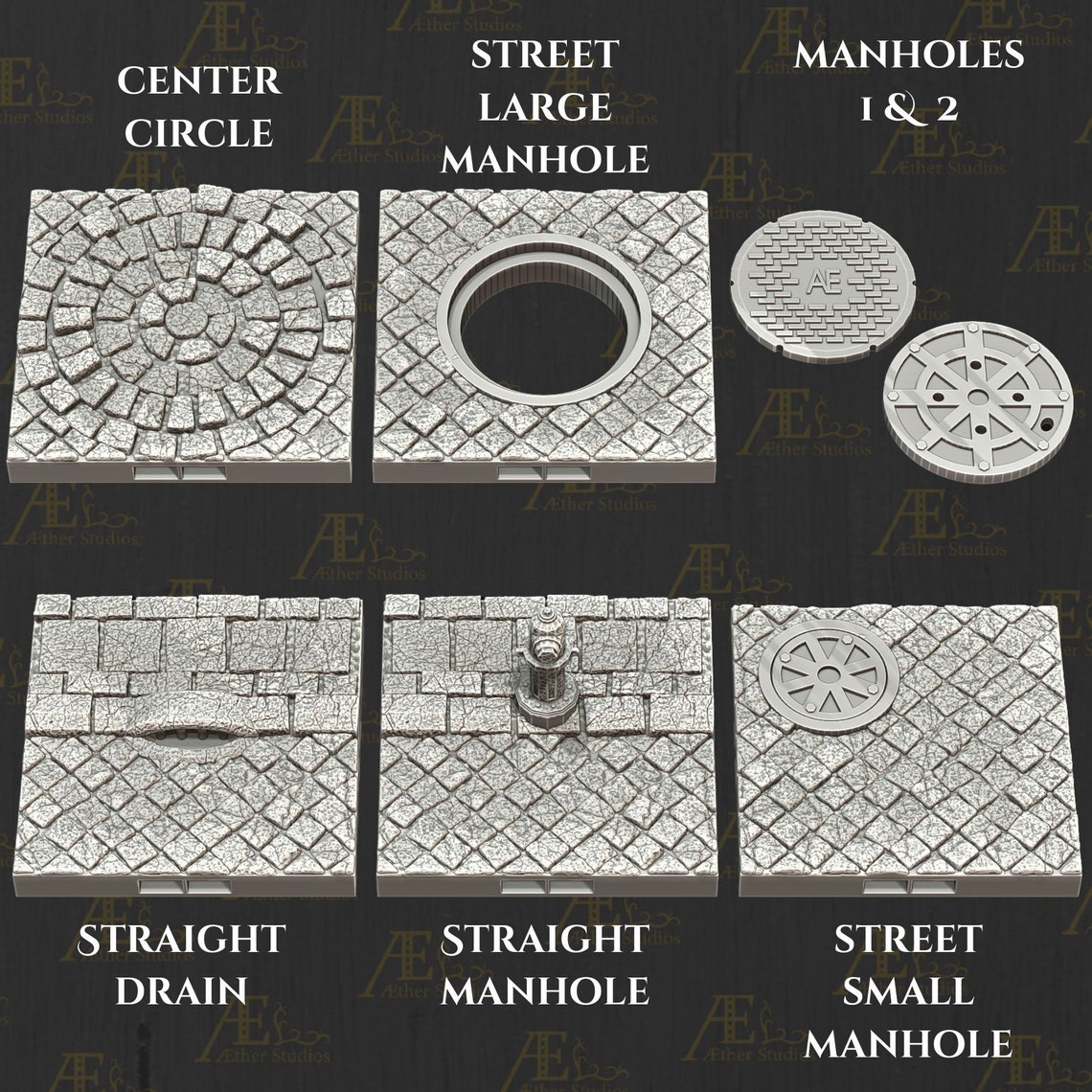 Villages Streets/sidewalk Tiles-aether Studios 2x2-3d - Etsy