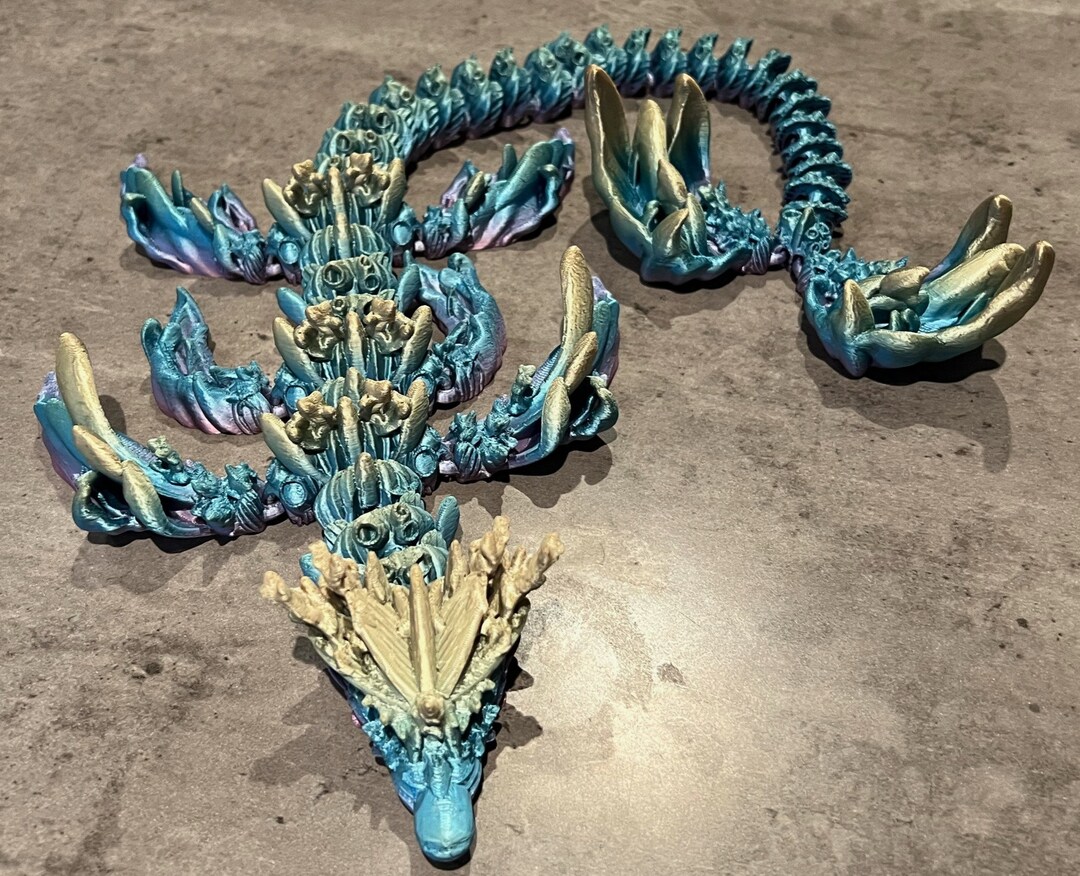 Coral Reef Dragon 3D Printed Cinderwing Fully Articulated - Etsy