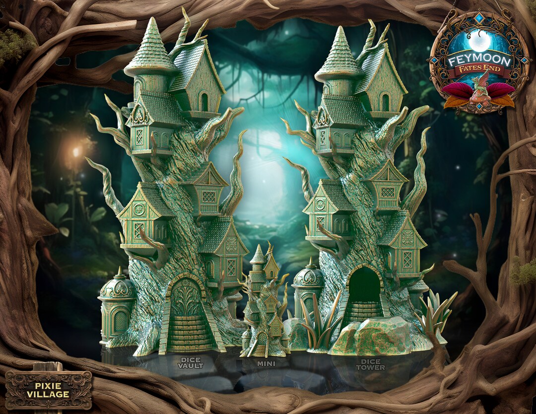 Pixie Village 3D Printed Dice Tower for Tabletop Gaming Adventures - Etsy