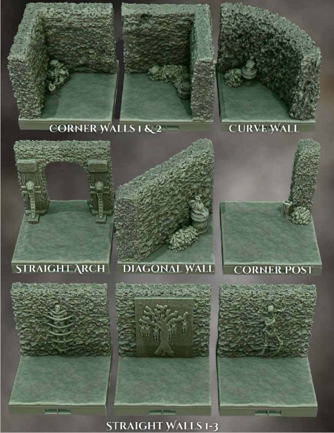 Aether Studios 3D Printed Murder Garden Floor Tiles 2x2 Dungeon Decor ...