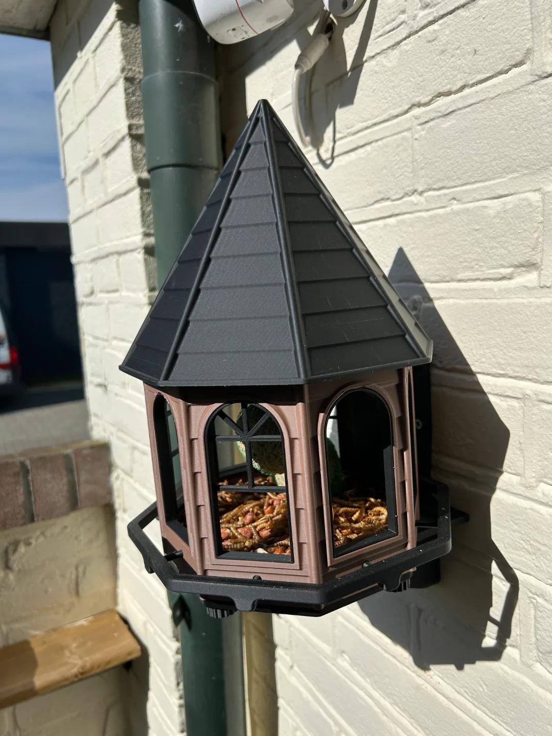 Classic Octagonal Bird Feeder House - Weatherproof PETG With Wall Mount ...