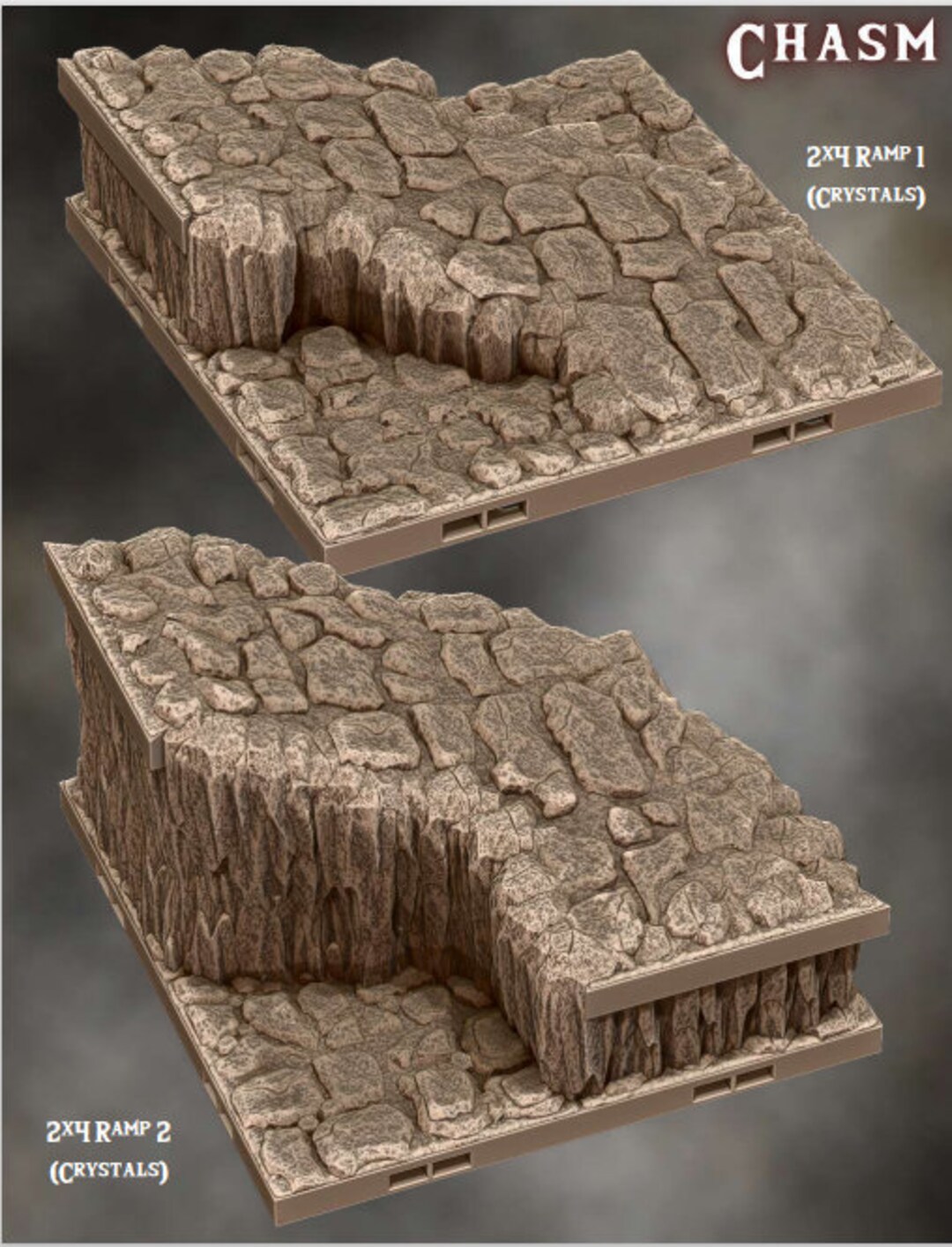Chasm Ramp Tiles-aether Studios-4x4-3d Printed Dragonlock - Etsy