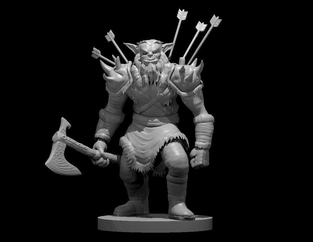 Undead Bugbear Barbarian Miniature for DND Campaigns - Etsy