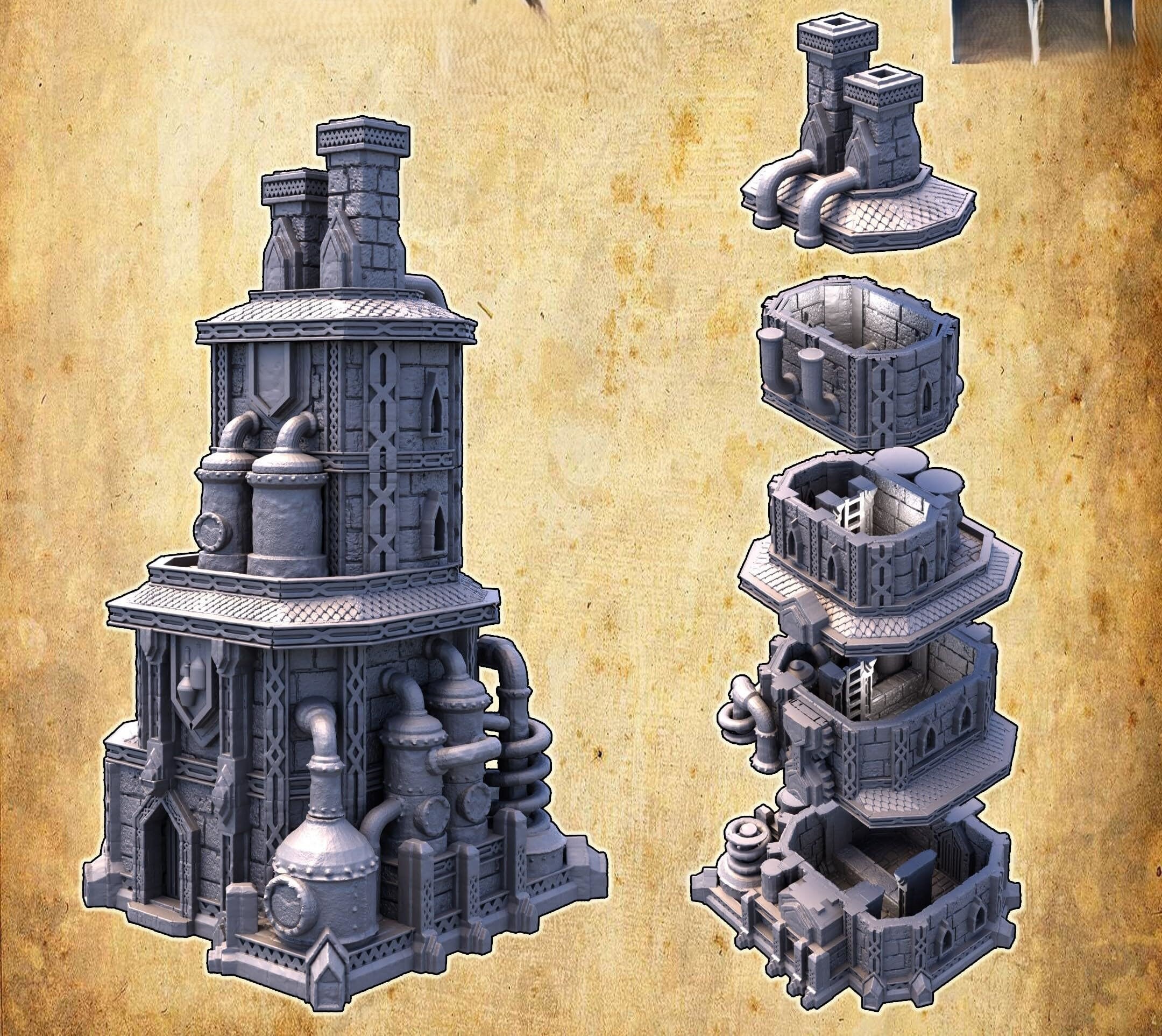Dwarven Alchemist's Workshop 3D Printed Playable Interior for Tabletop ...