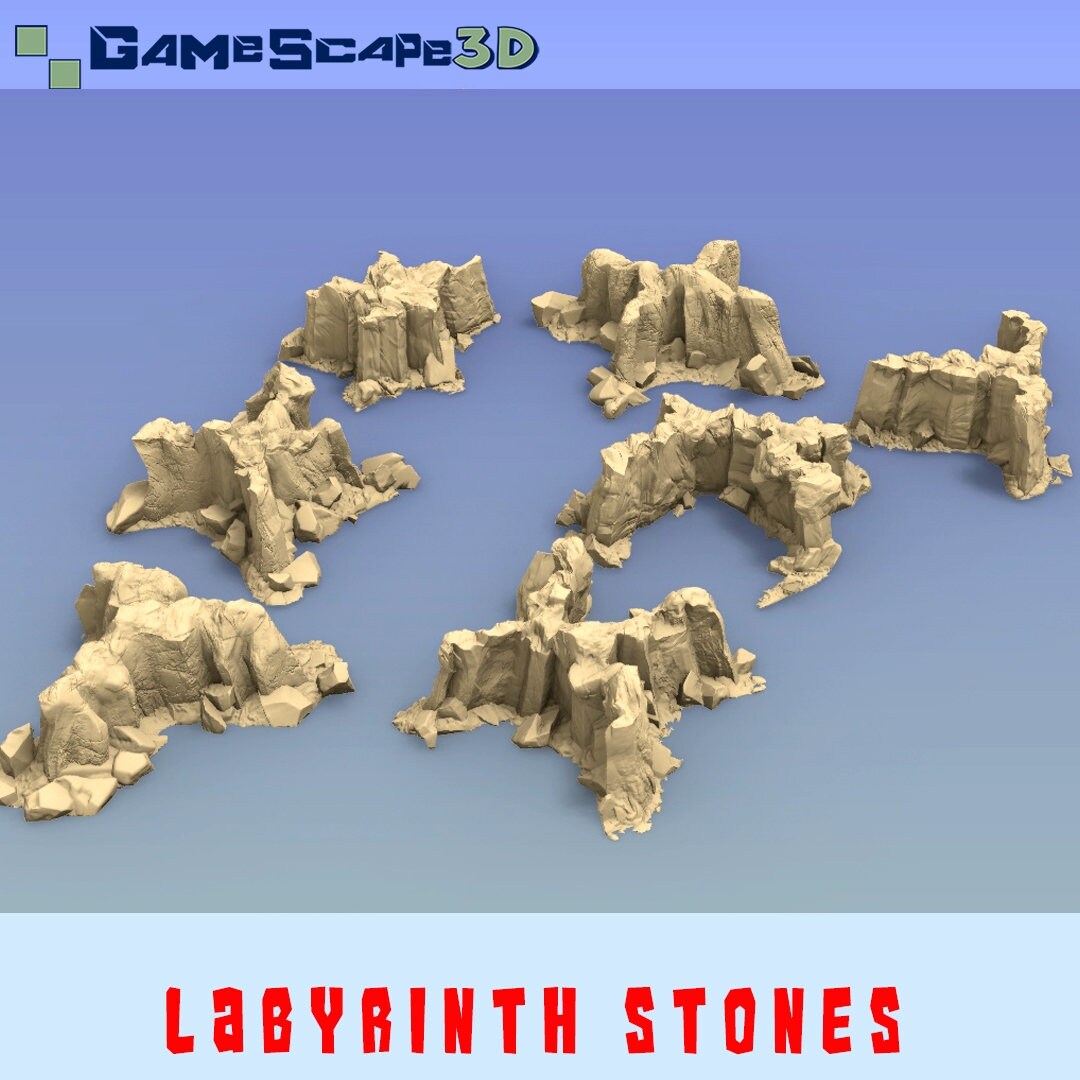 Cave Rubble Terrain Set 7 Pieces 3D Printed Gaming Accessories by ...